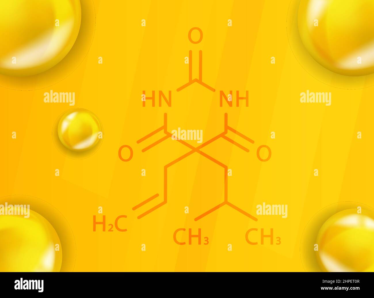Butalbital chemical formula. Butalbital 3D Realistic chemical molecular ...