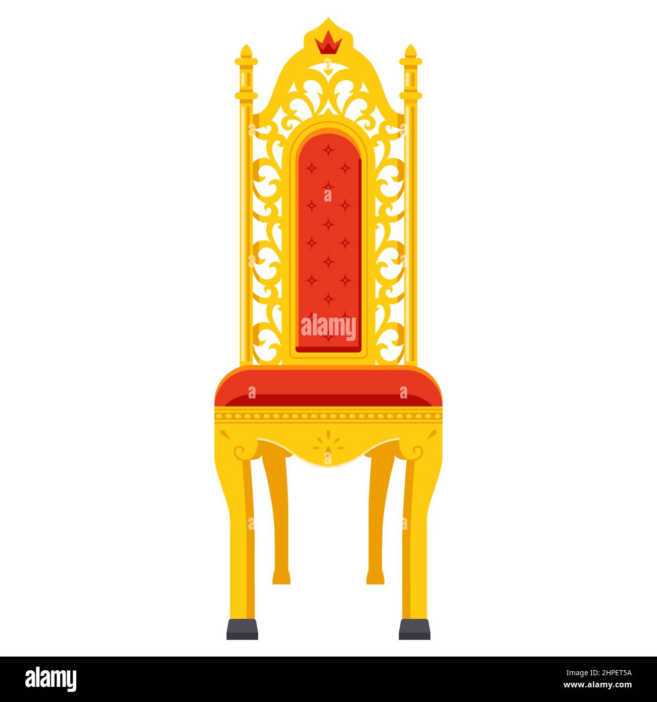 gold carved throne for the emperor. chair in classic style. flat vector ...