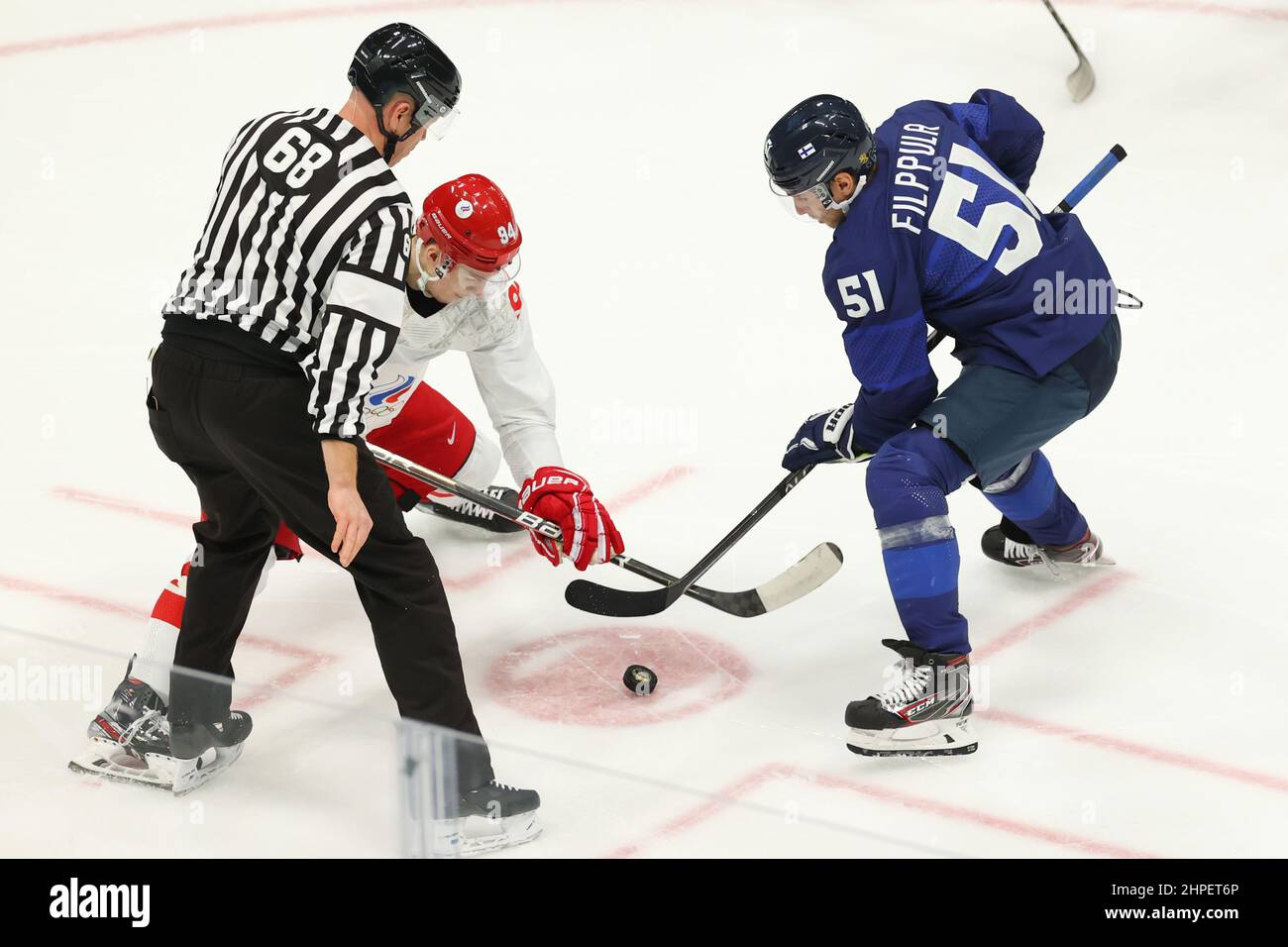 Beijing, China. 20th Feb, 2022. (L - R) Kirill Semyonov (ROC), Valtteri ...