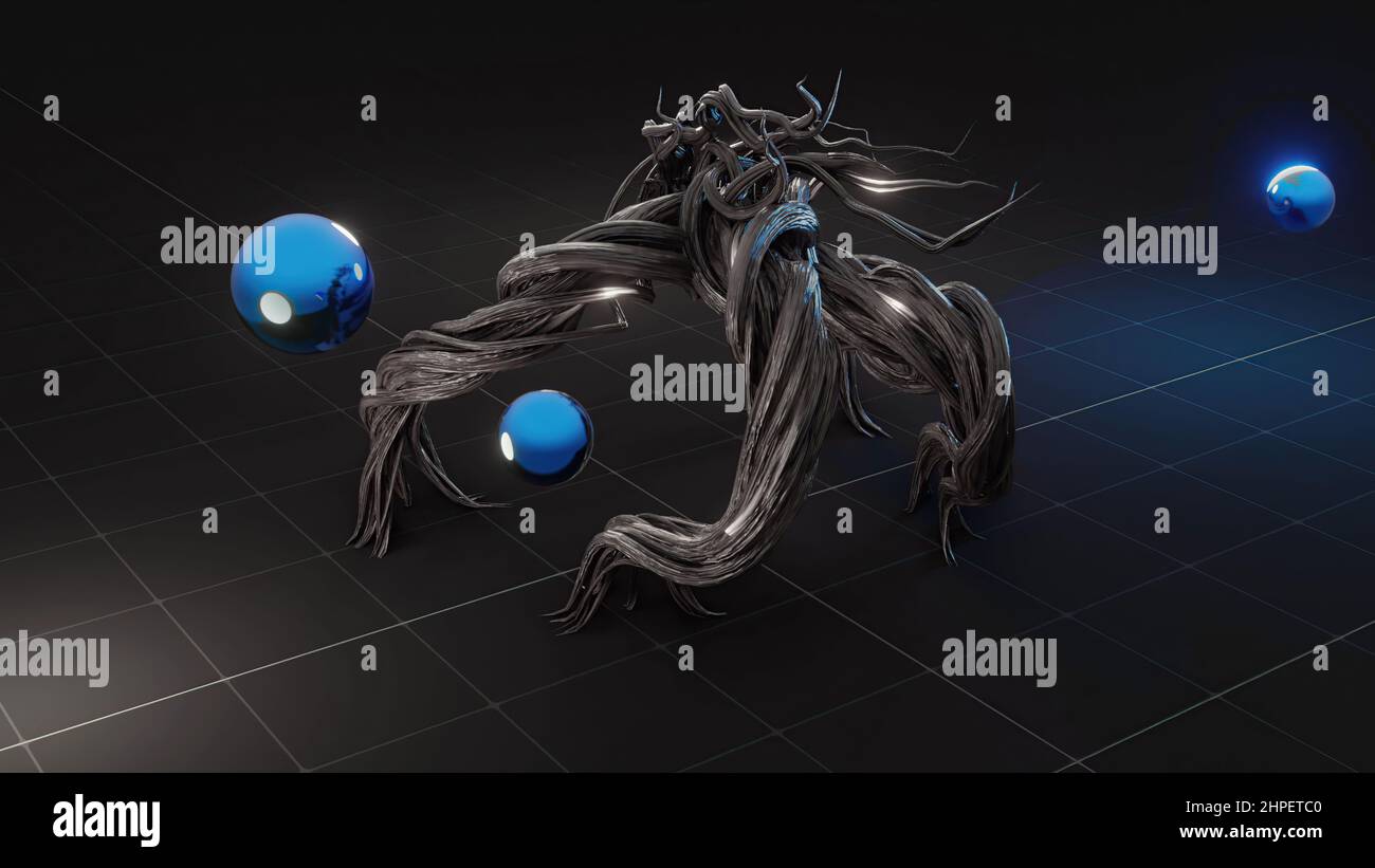 3d illustration - A monster made of vine, a forest spirit with terrible ...