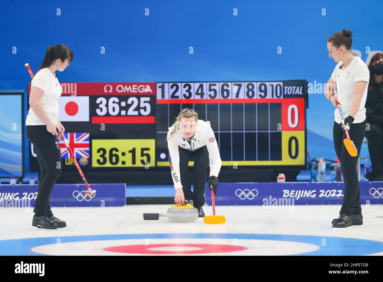 Beijing, China. 20th Feb, 2022. (L - R) Hailey Duff, Vicky Wright ...