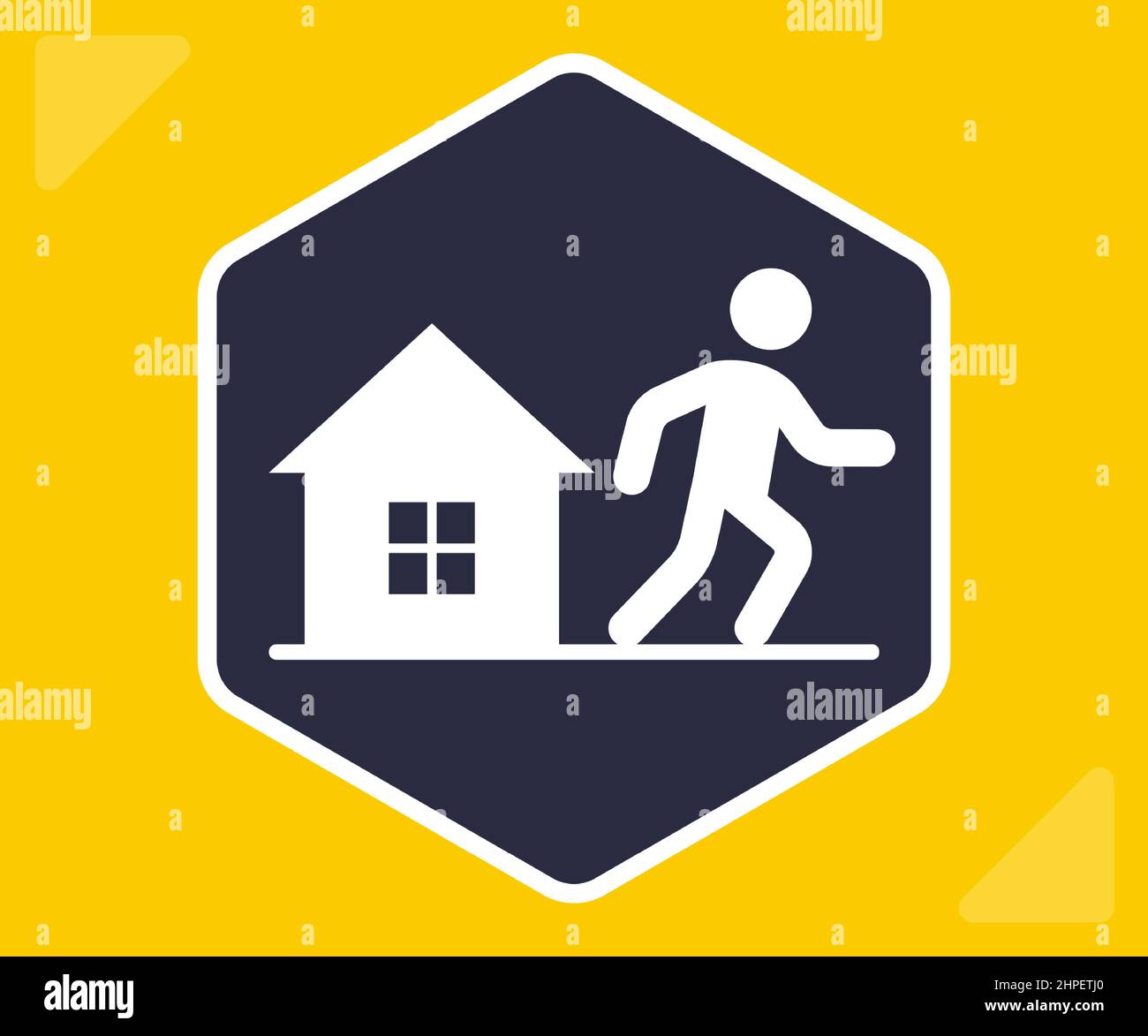 icon leave home. do not comply with quarantine. flat vector sign Stock ...