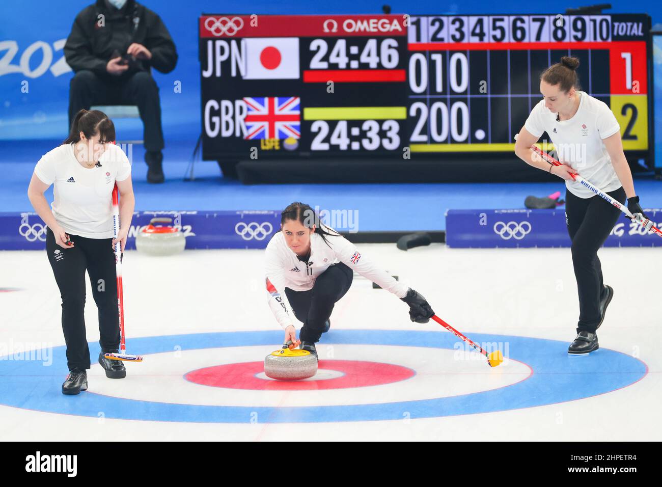 (L - R) Hailey Duff, Eve Muirhead, Jennifer Dodds (GBR), FEBRUARY 20 ...