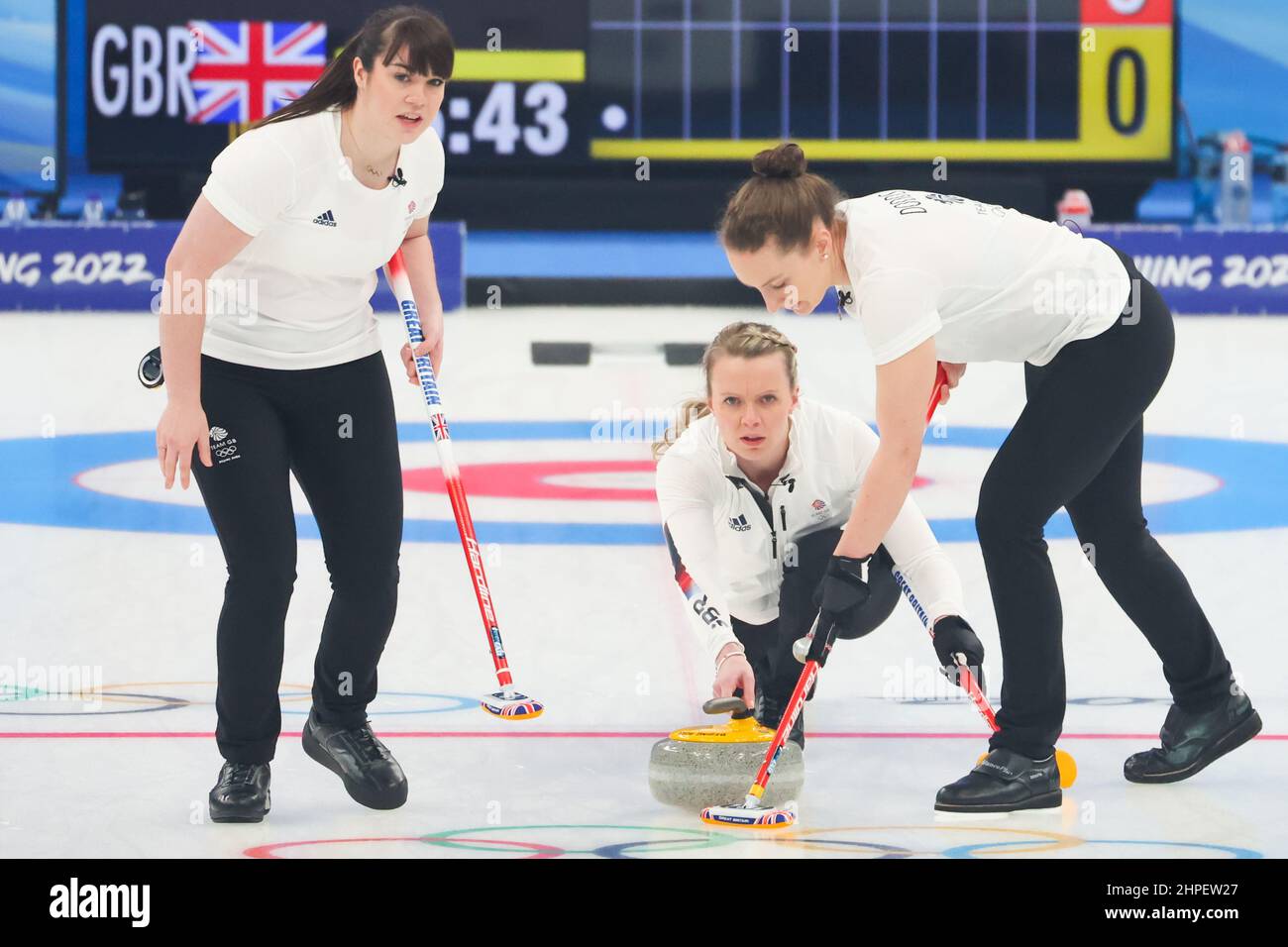 Beijing, China. 20th Feb, 2022. (L - R) Hailey Duff, Vicky Wright ...