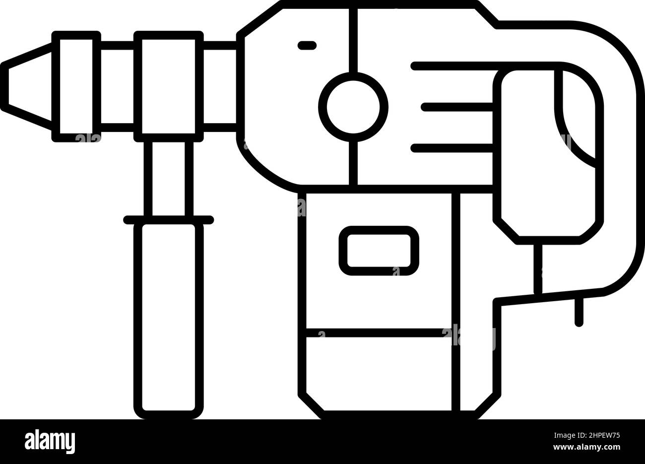 rotary hammer tool line icon vector illustration Stock Vector Image ...