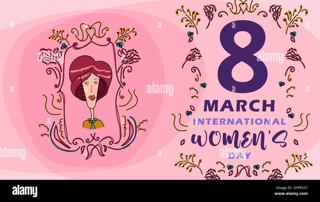 International women’s day. 8th march. Poster with a woman. The concept ...