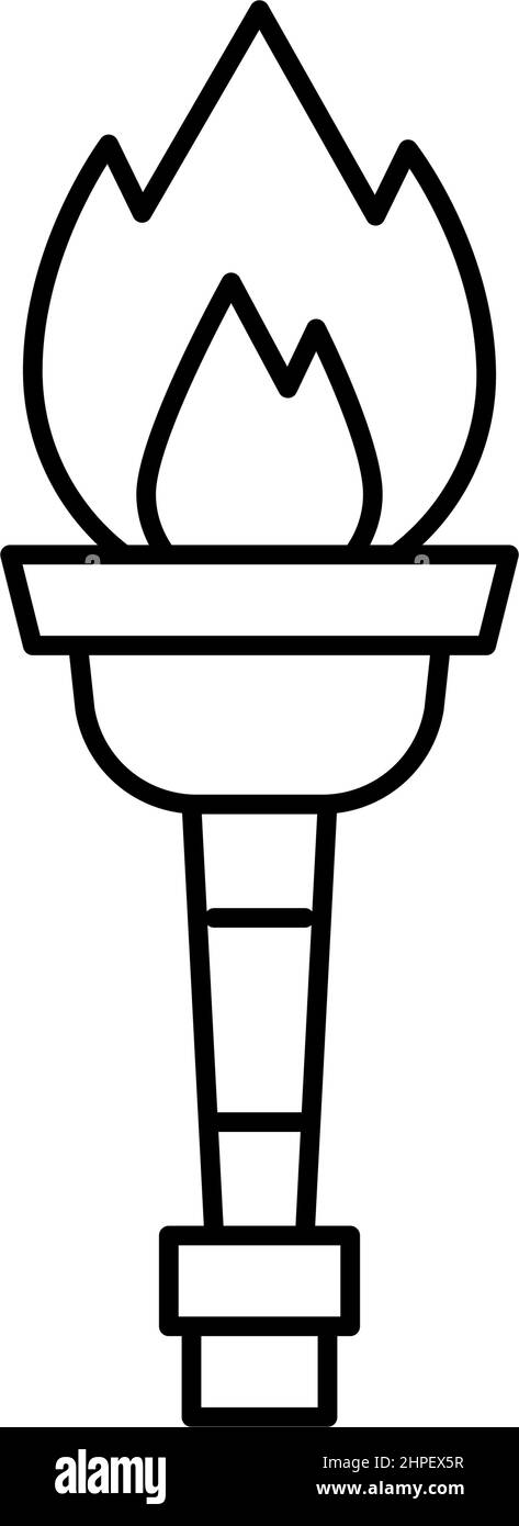 torch ancient greece line icon vector illustration Stock Vector Image ...