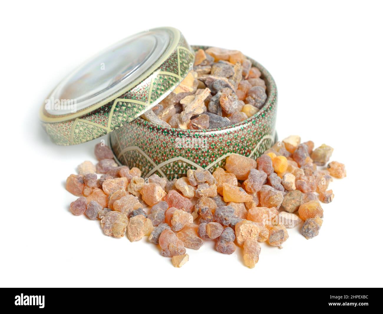 Frankincense, also known as olibanum, is an aromatic resin. Isolated on ...