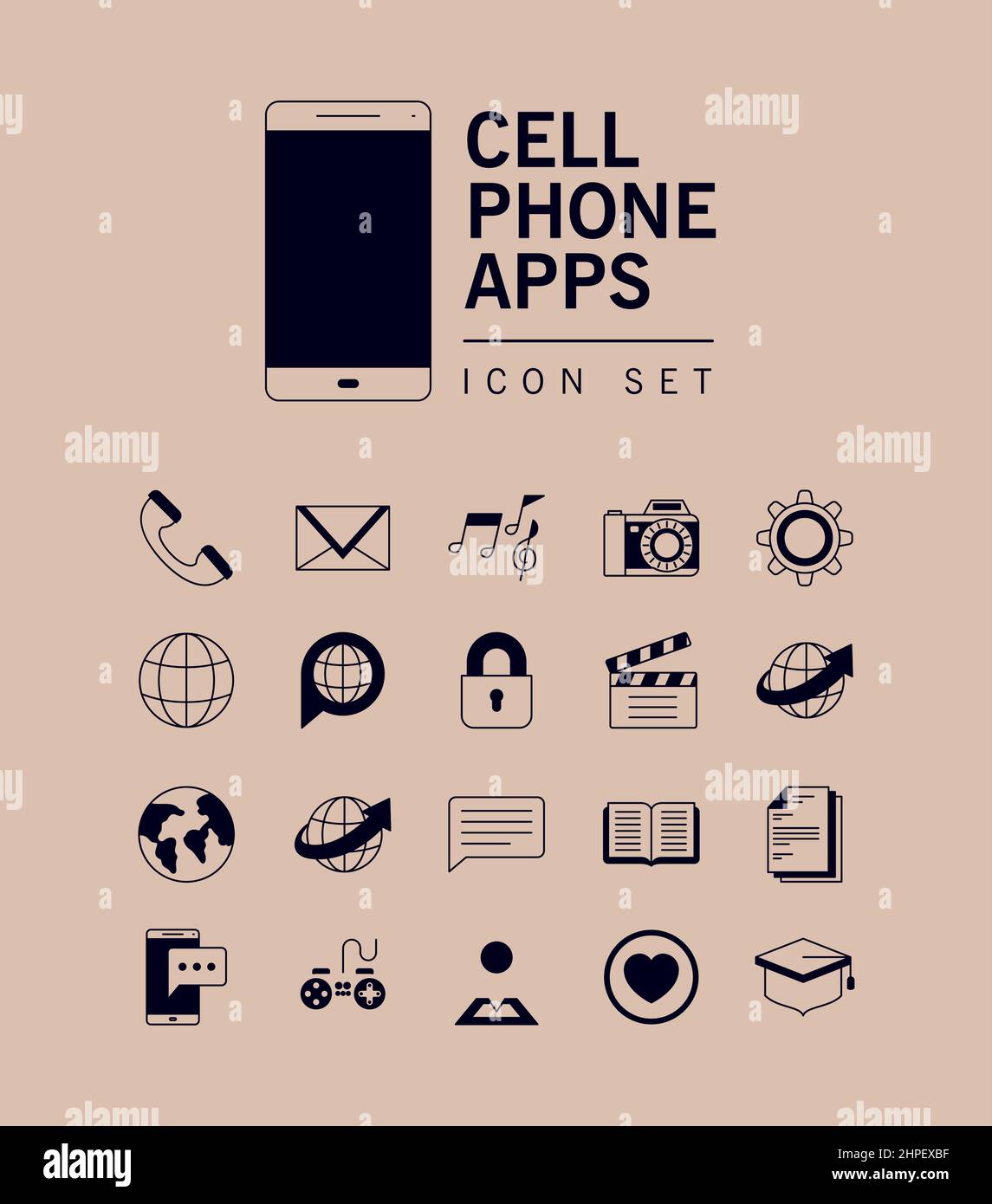 cellphone apps icons Stock Vector Image & Art - Alamy