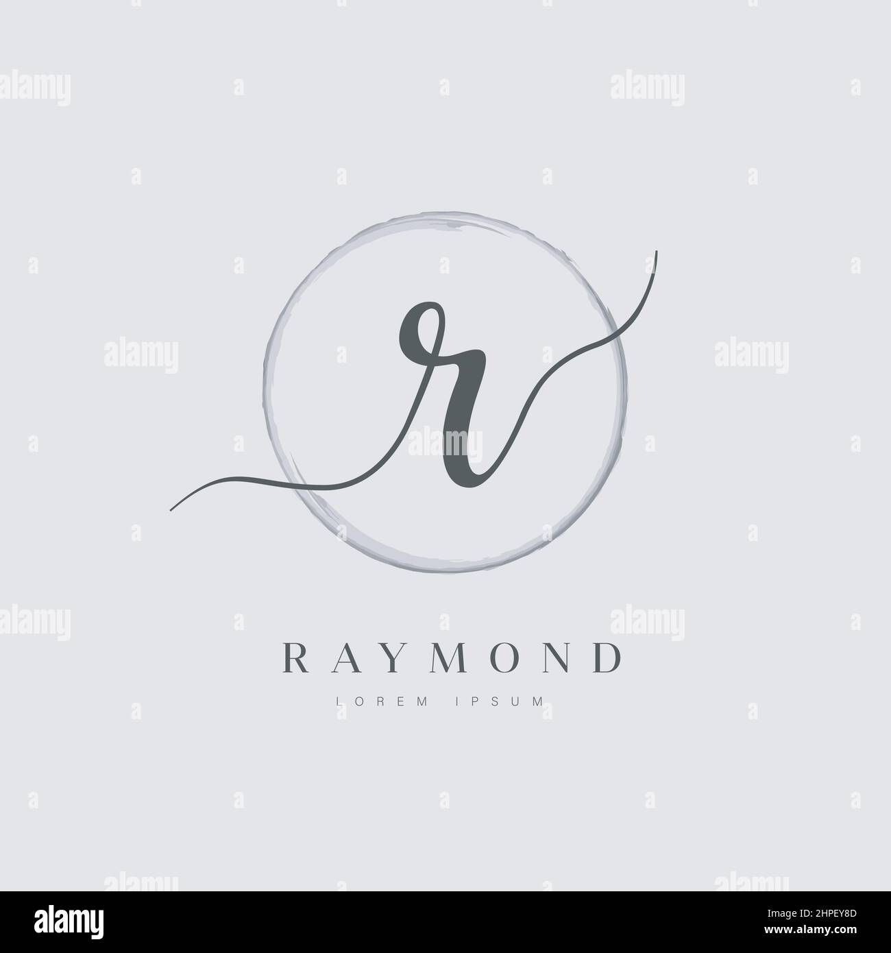 Elegant Initial Letter Type R Logo With Brushed Circle Stock Vector ...