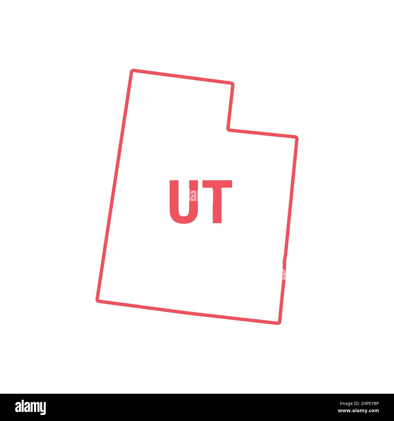 Utah US state map red outline border. Vector illustration isolated on ...