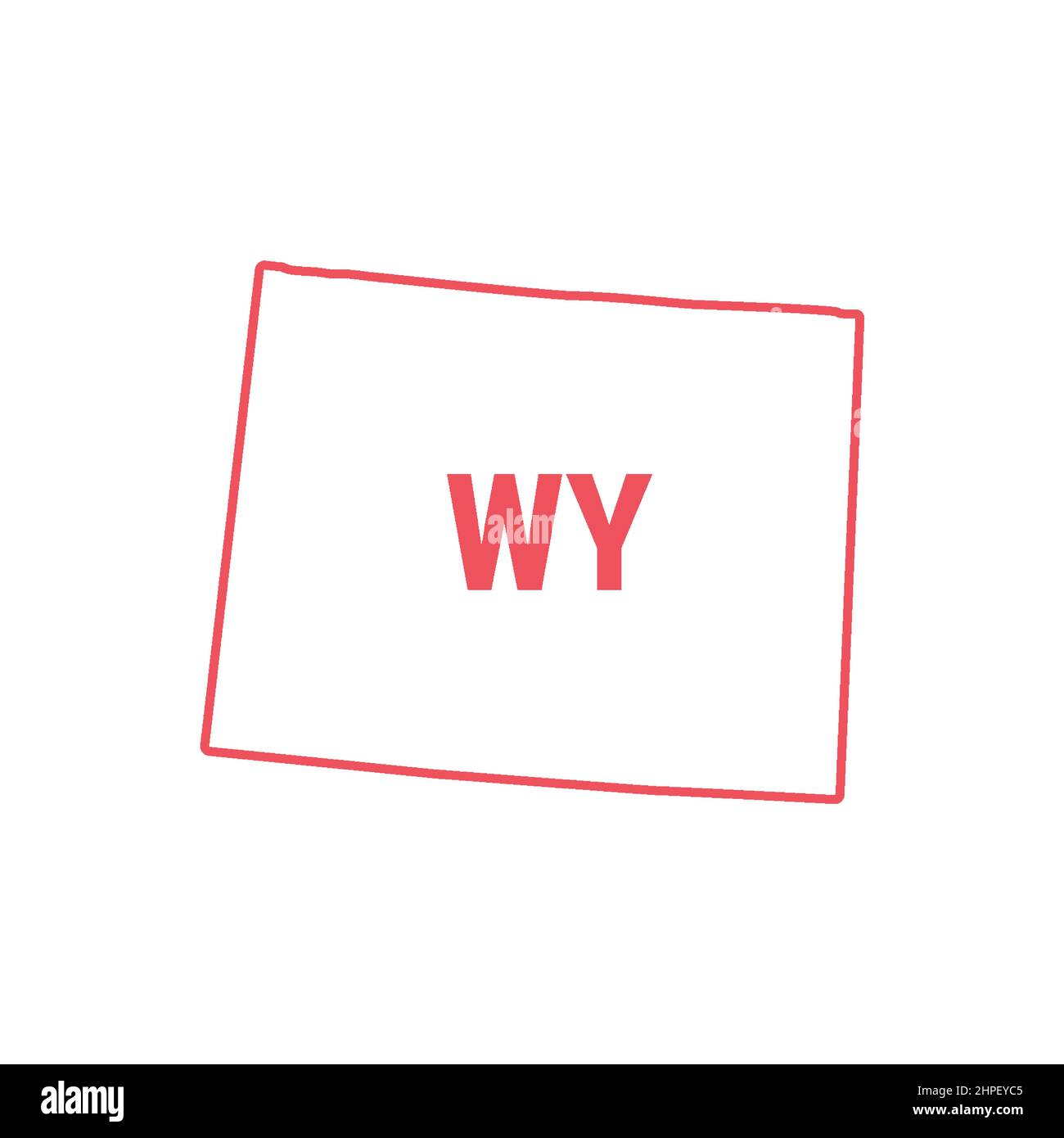 Wyoming US state map red outline border. Vector illustration isolated ...