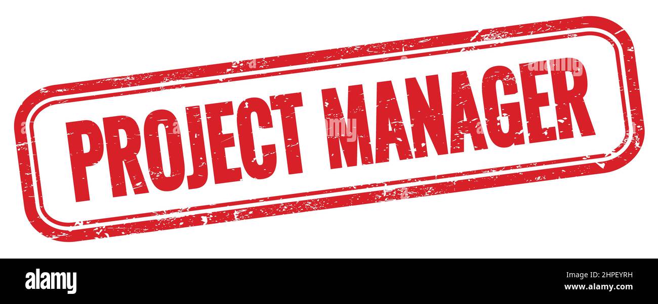 PROJECT MANAGER text on red grungy vintage rectangle stamp Stock Photo ...