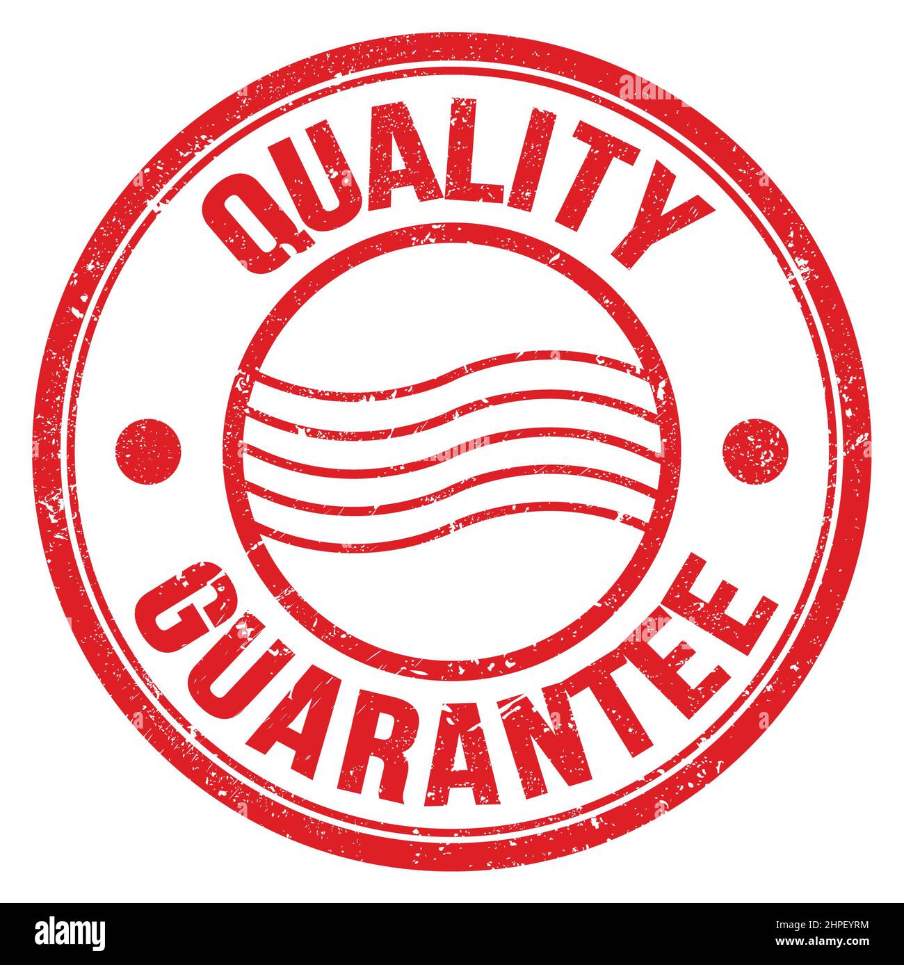 QUALITY GUARANTEE text written on red round postal stamp sign Stock ...