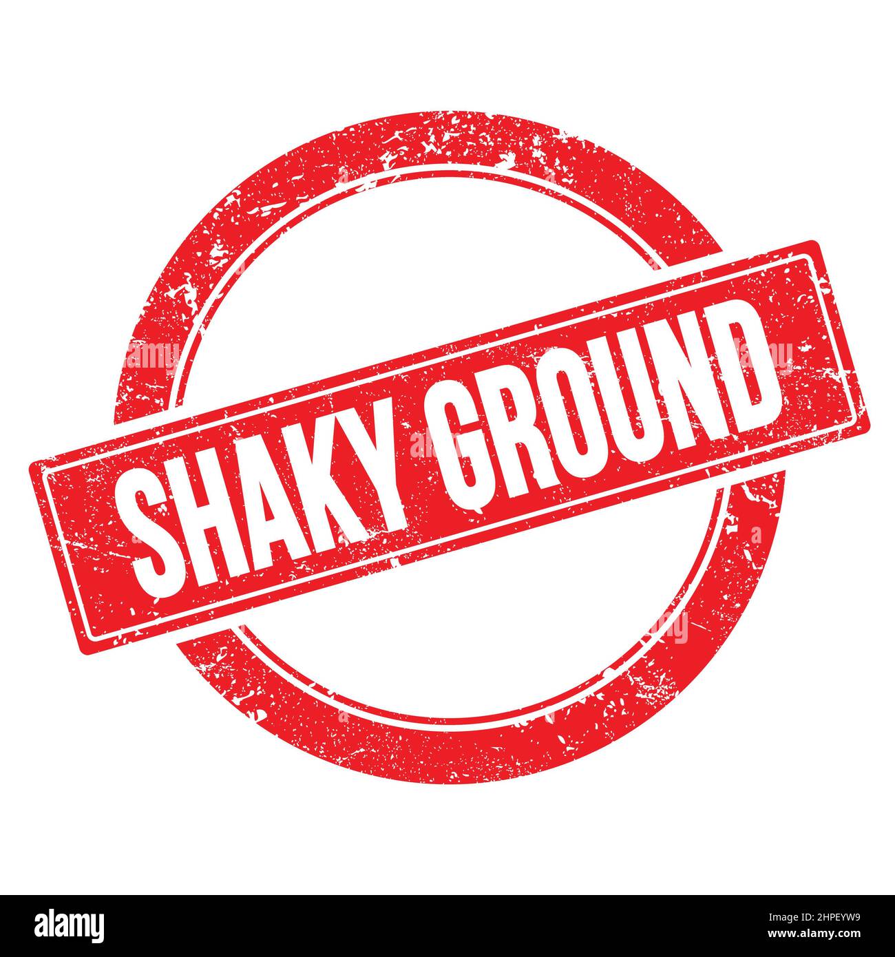 SHAKY GROUND text on red grungy round vintage stamp Stock Photo - Alamy