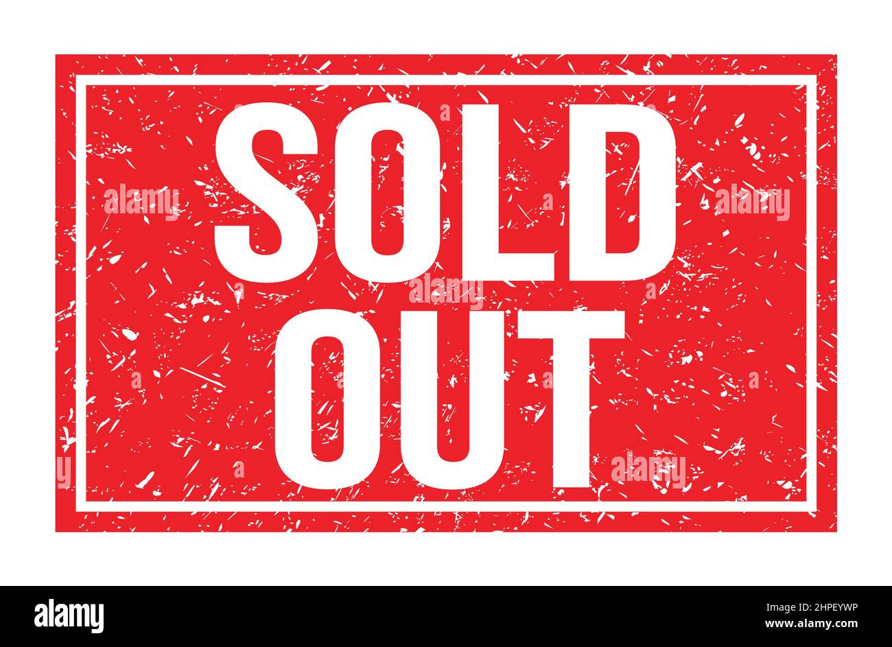SOLD OUT, words written on red rectangle stamp sign Stock Photo - Alamy