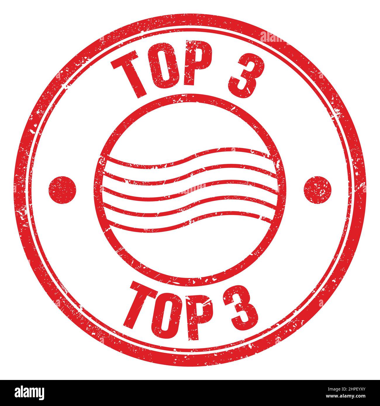 TOP 3 word written on red round postal stamp sign Stock Photo - Alamy