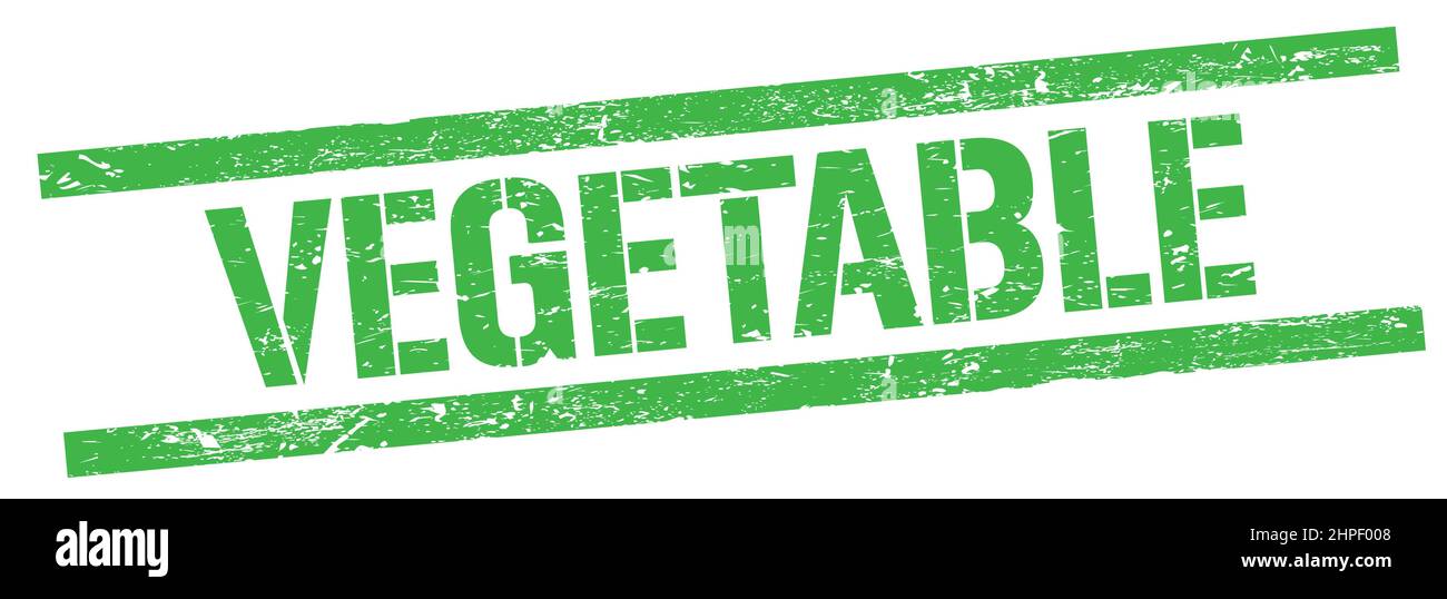 VEGETABLE text on green grungy rectangle stamp sign Stock Photo - Alamy