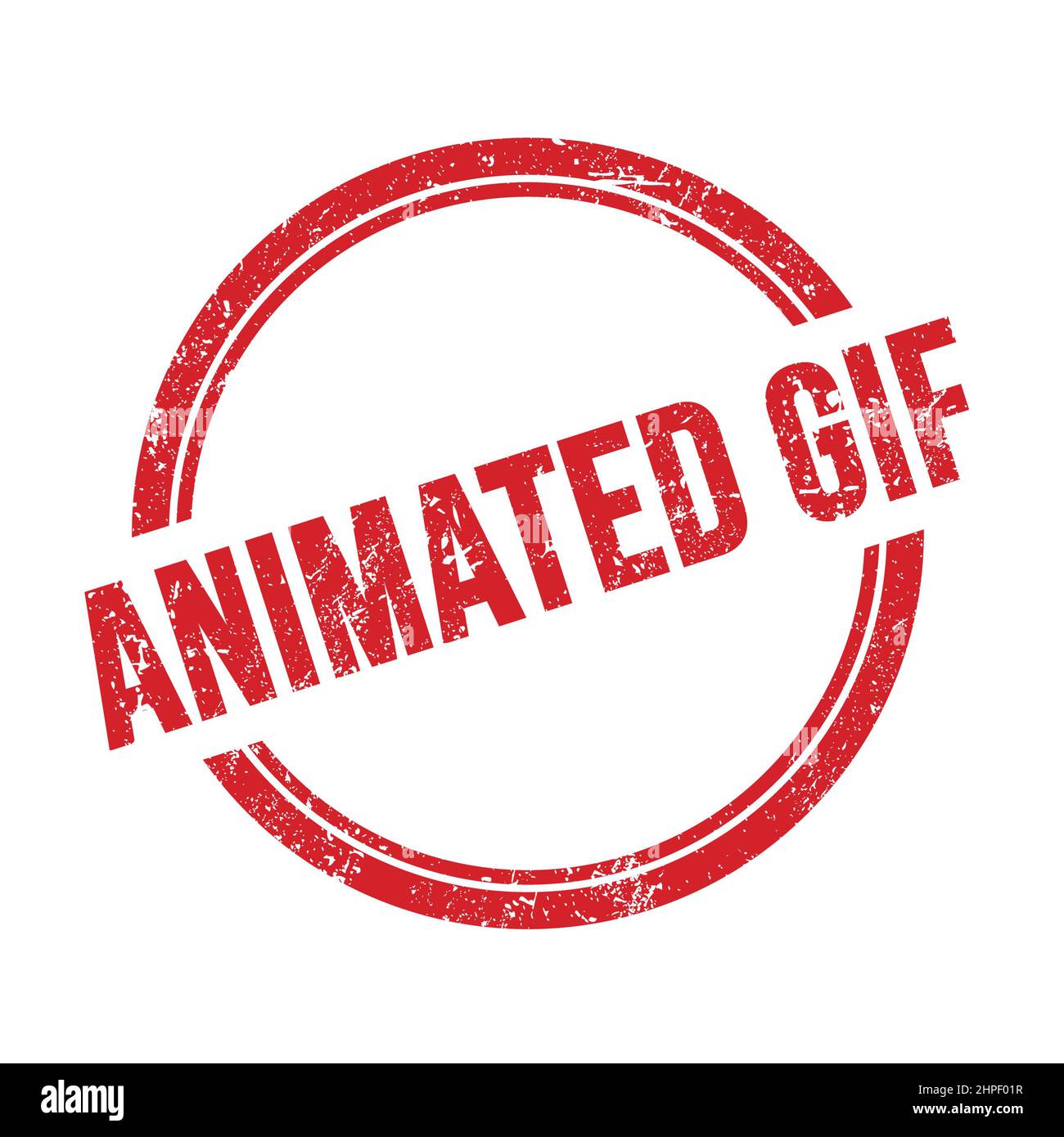 ANIMATED GIF text written on red grungy vintage round stamp Stock Photo ...