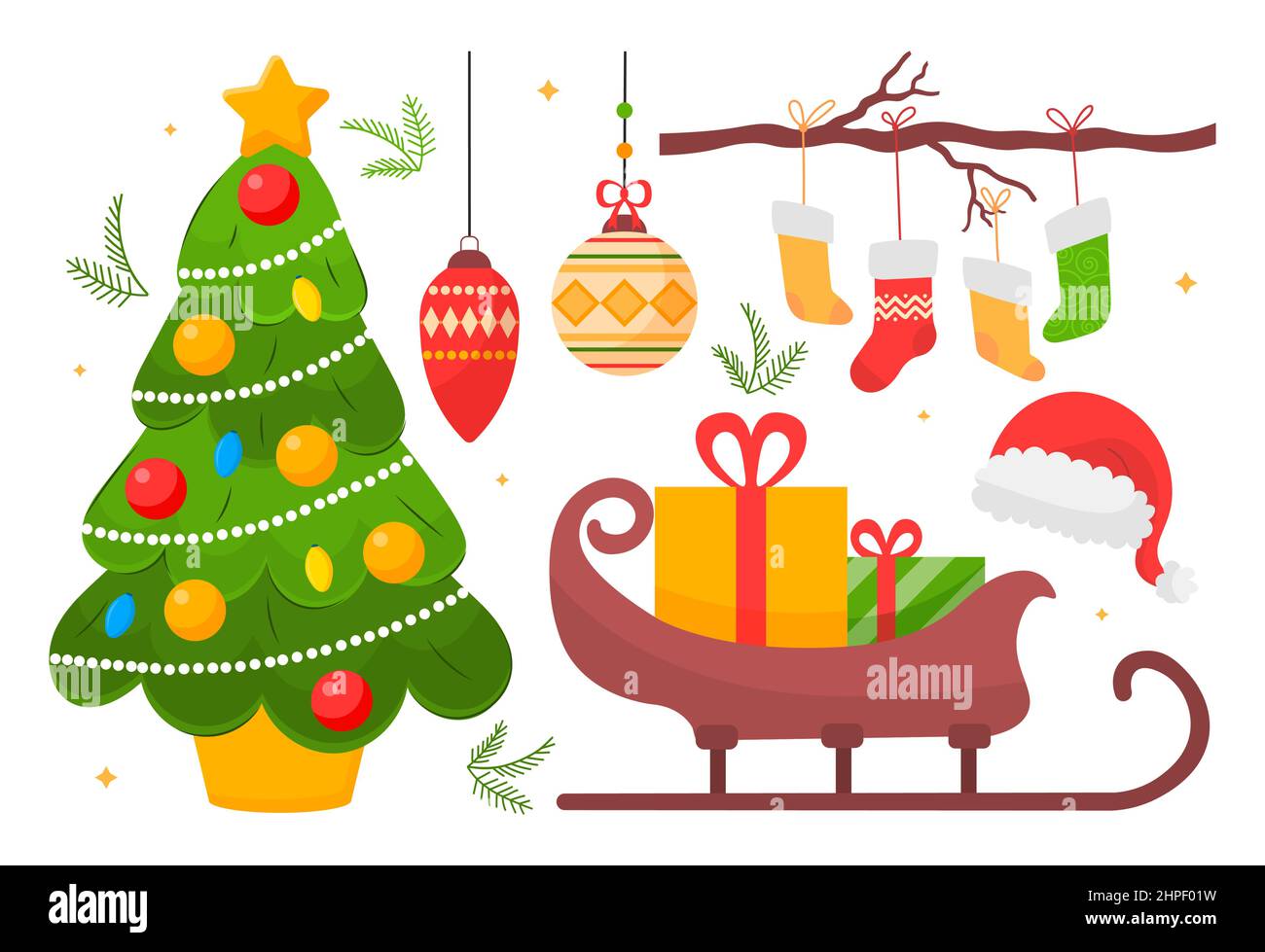 Christmas element set Stock Vector Image & Art - Alamy