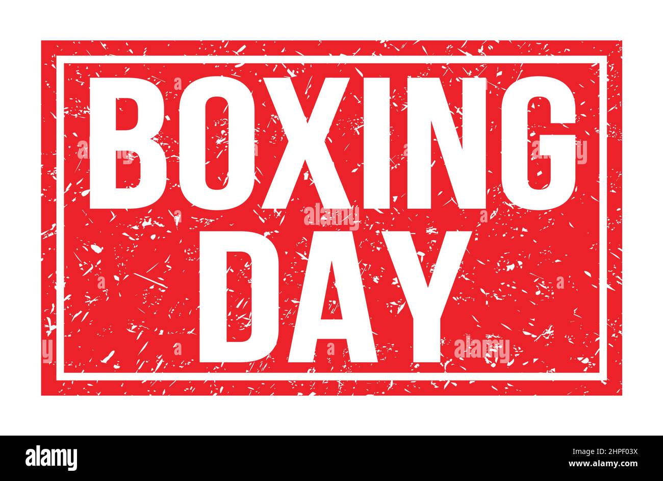 BOXING DAY, words written on red rectangle stamp sign Stock Photo - Alamy