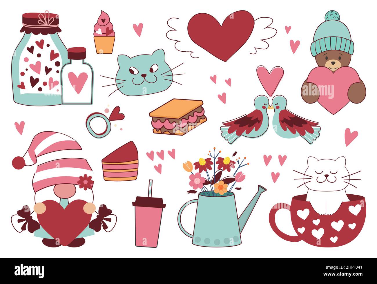 Valentines Day set Stock Vector Image & Art - Alamy