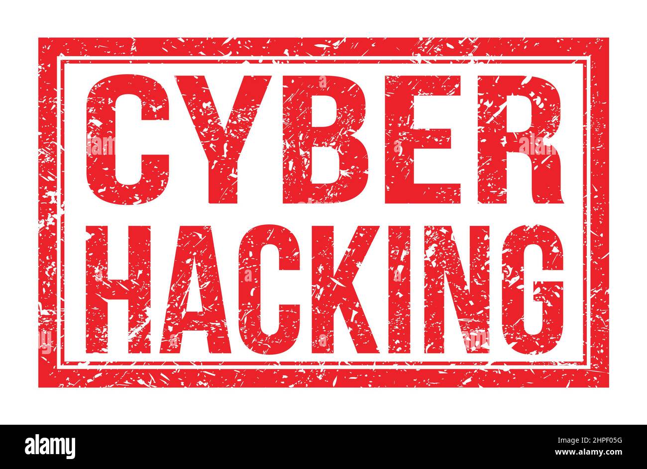 CYBER HACKING, words written on red rectangle stamp sign Stock Photo ...