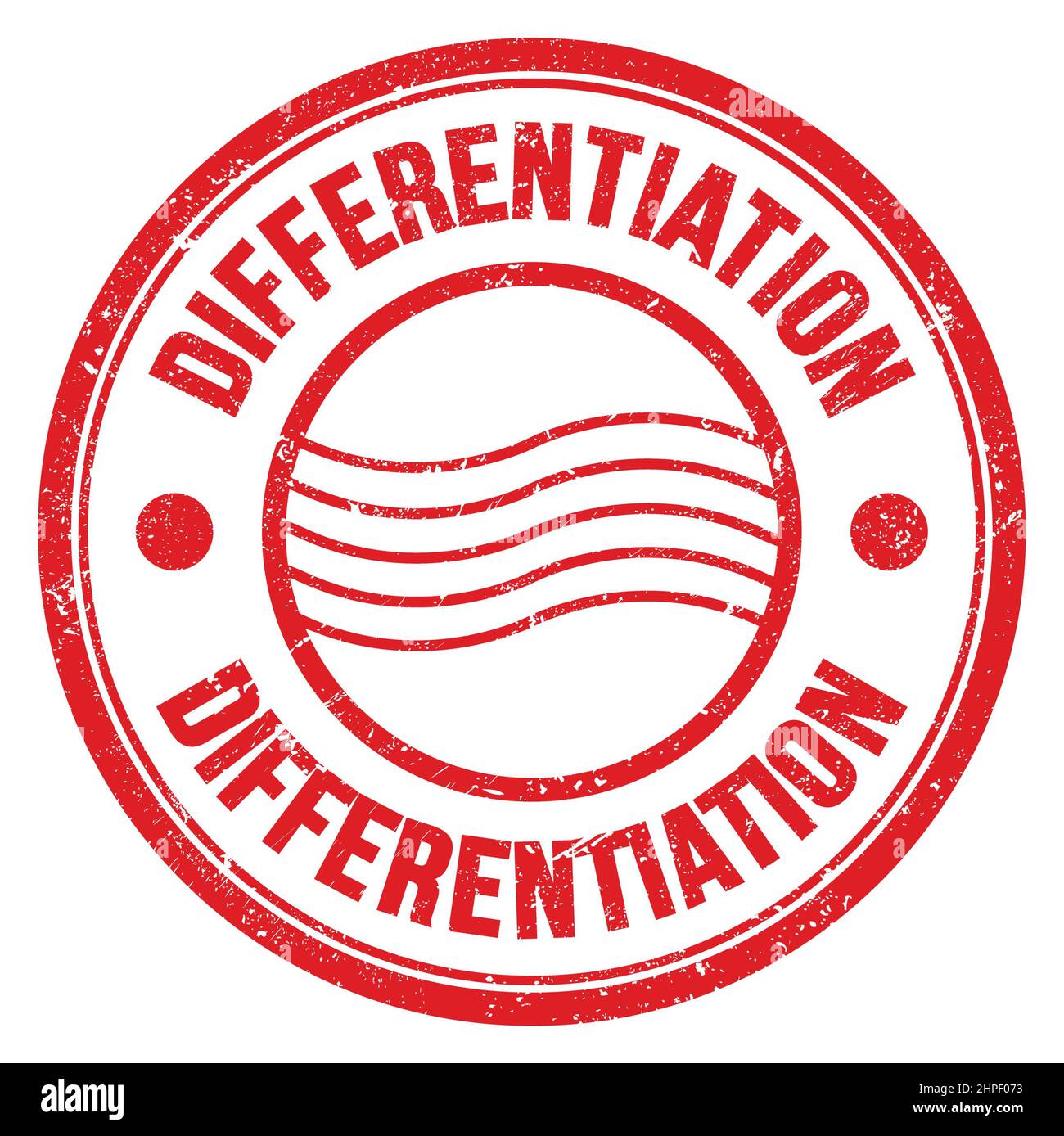 DIFFERENTIATION word written on red round postal stamp sign Stock Photo ...