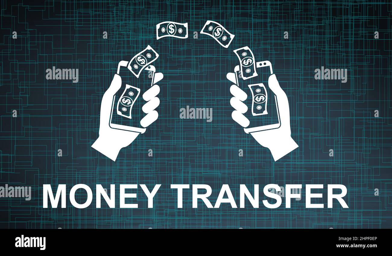 Illustration of a money transfer concept Stock Photo - Alamy
