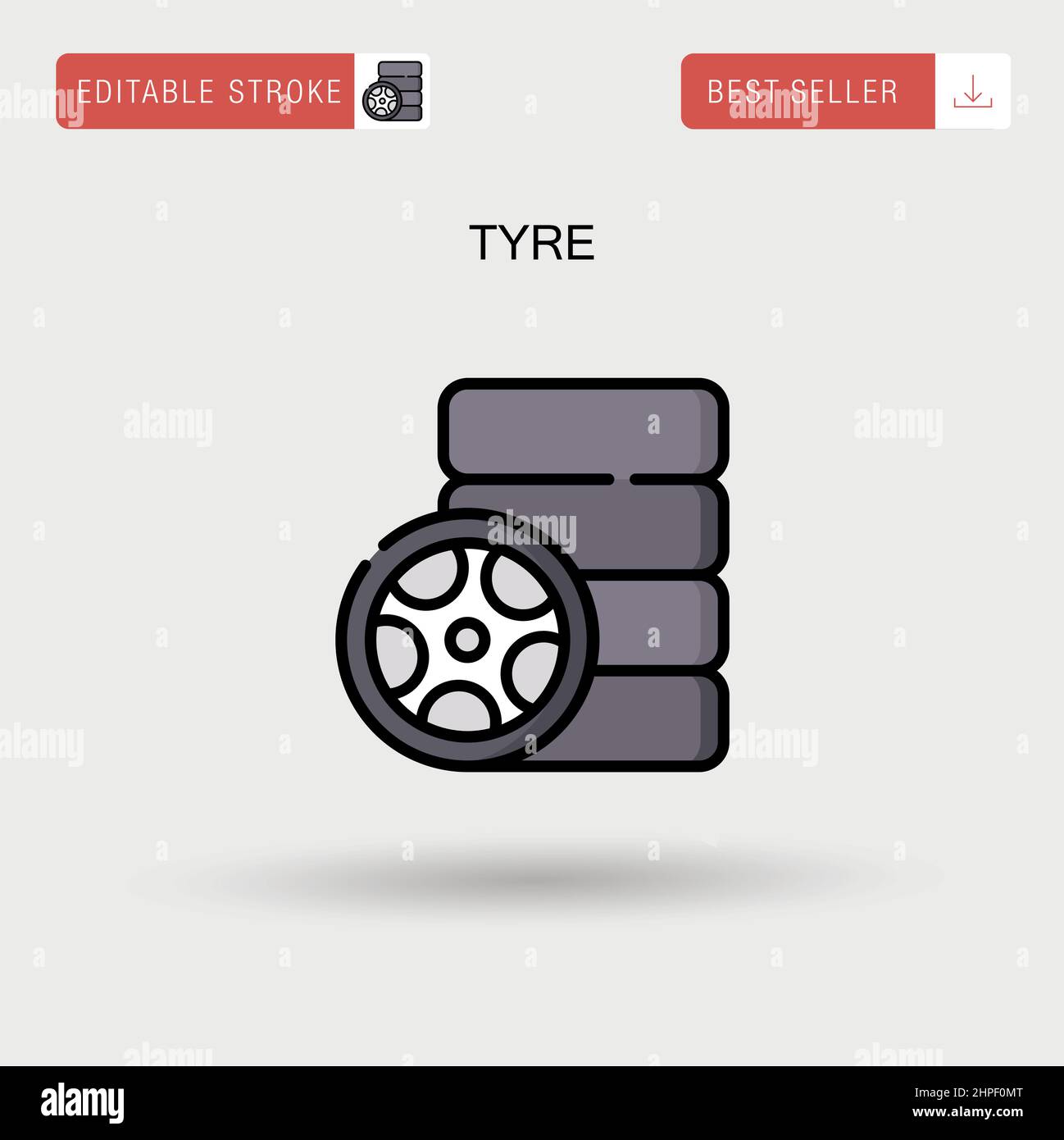 Tyre Simple vector icon Stock Vector Image & Art - Alamy