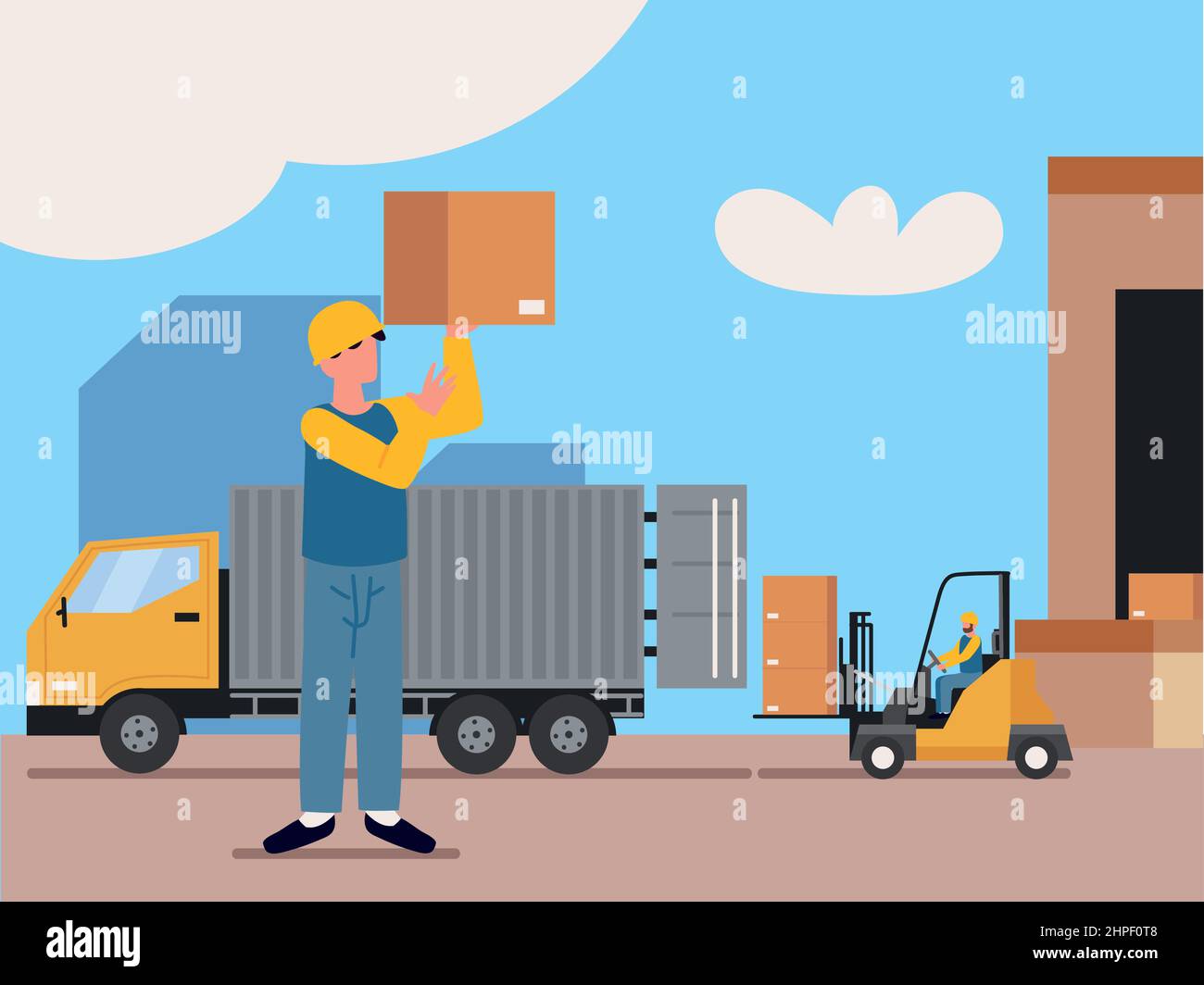 warehouse logistics and worker Stock Vector Image & Art - Alamy