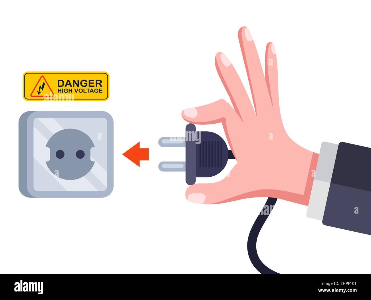 AC power plugs and sockets. plug in electrical equipment. flat vector ...