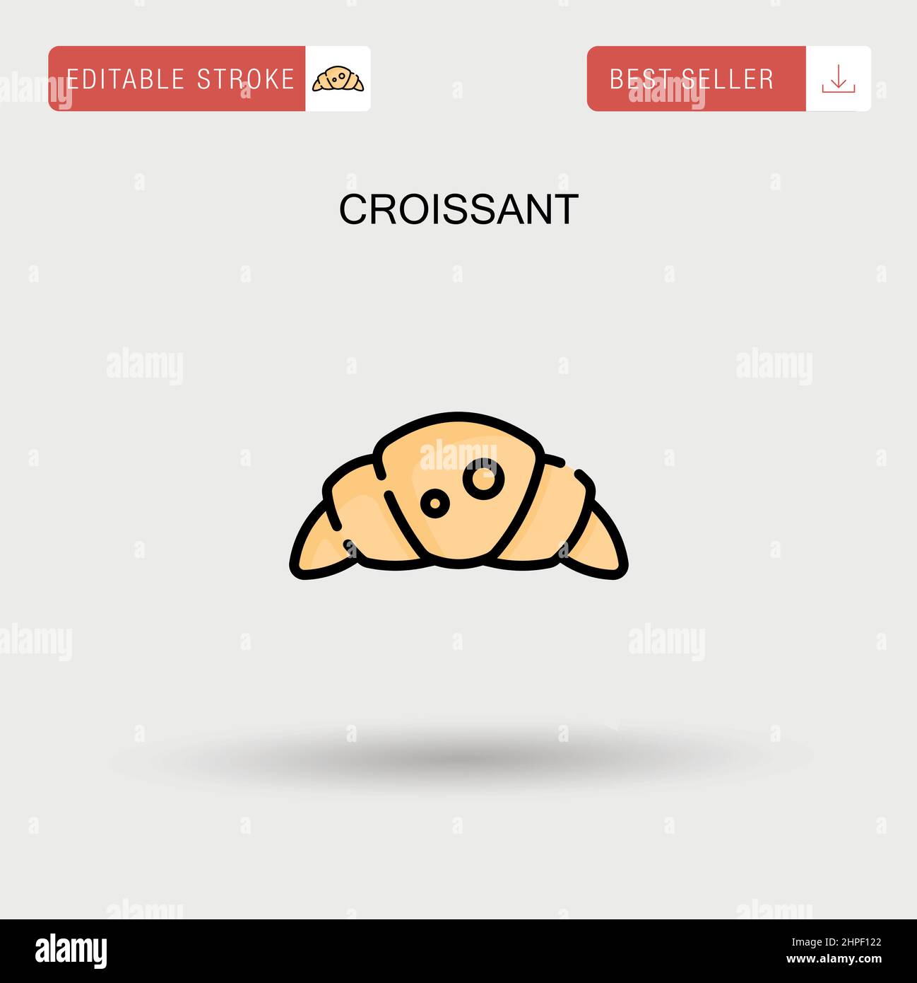 Croissant Simple vector icon Stock Vector Image & Art - Alamy