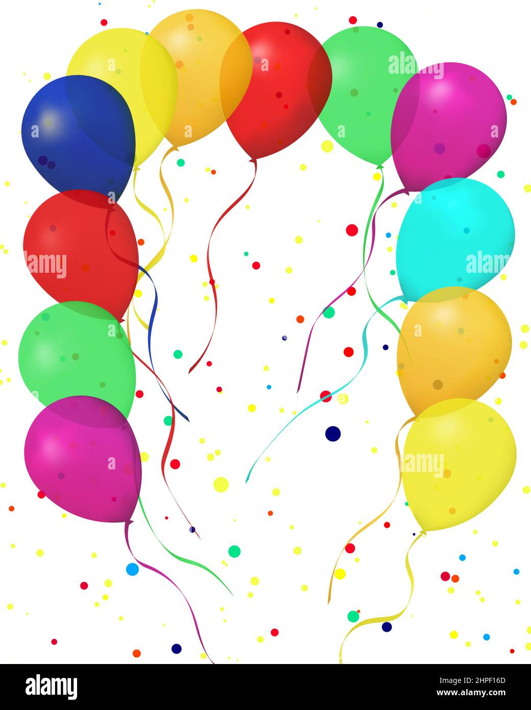 Balloons in festive colors. Celebration banner with balloons. Vector ...
