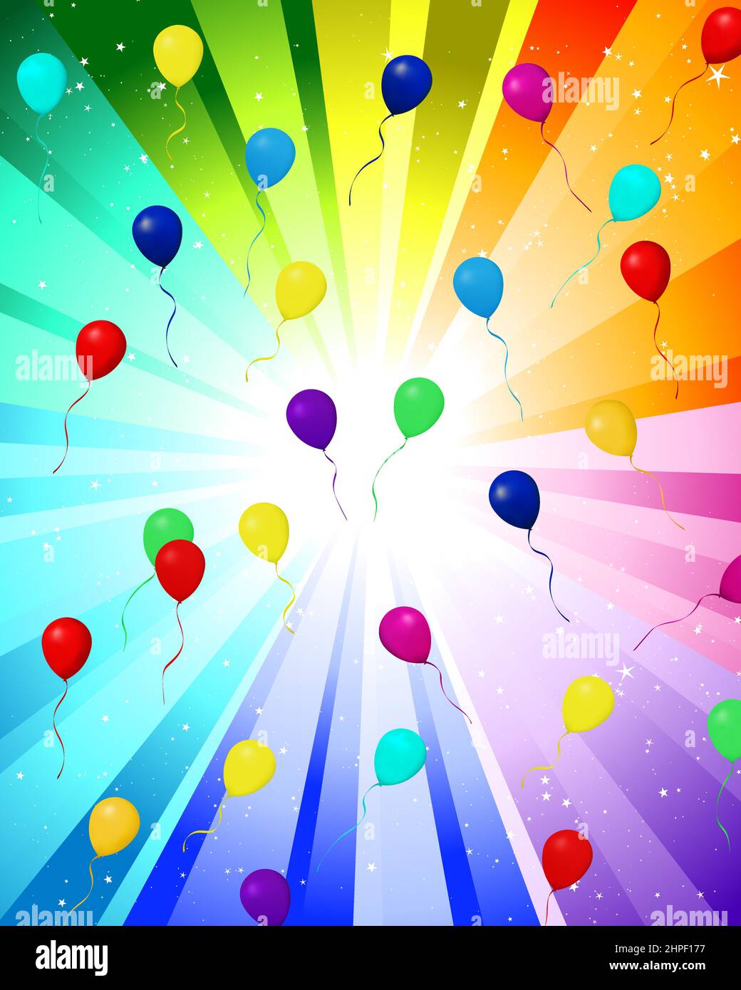 Balloons in festive colors. Celebration banner with balloons. Vector ...
