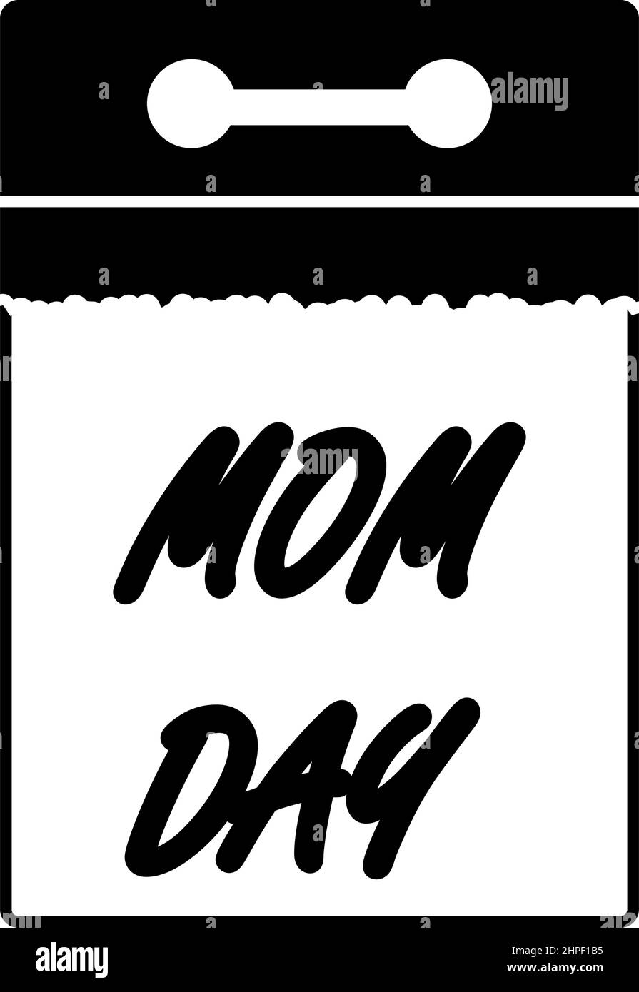 Mothers Day Icon Black Stencil Design Vector Illustration Stock