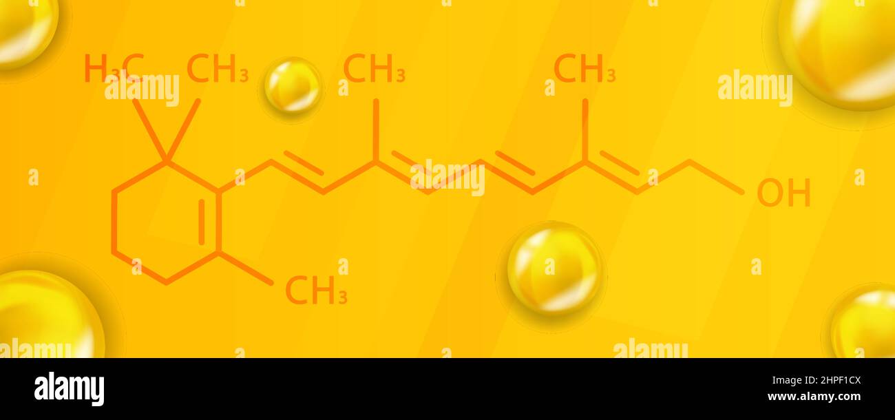 Vitamin A chemical formula. Vitamin A Realistic chemical molecular ...