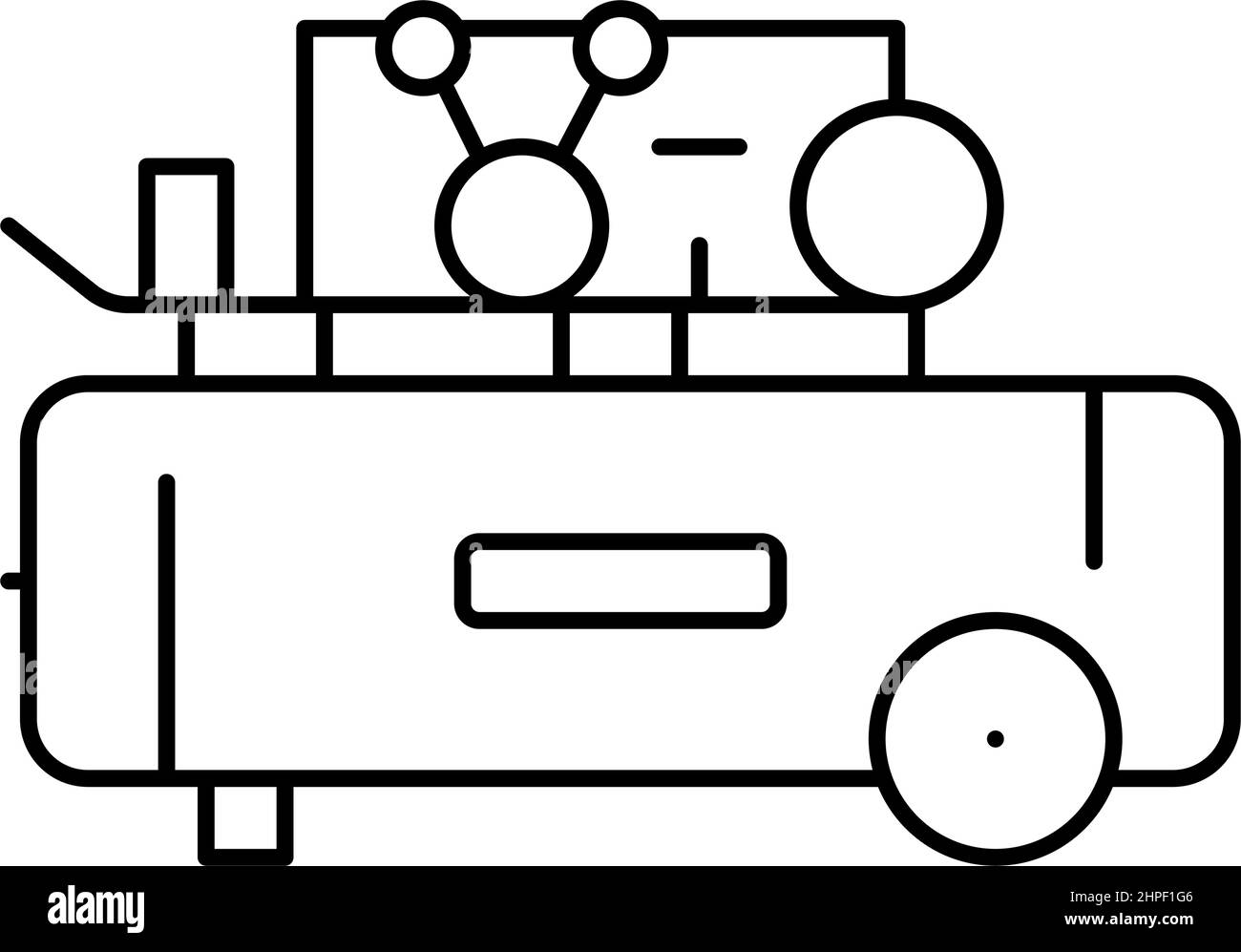 piston air compressor line icon vector illustration Stock Vector Image ...