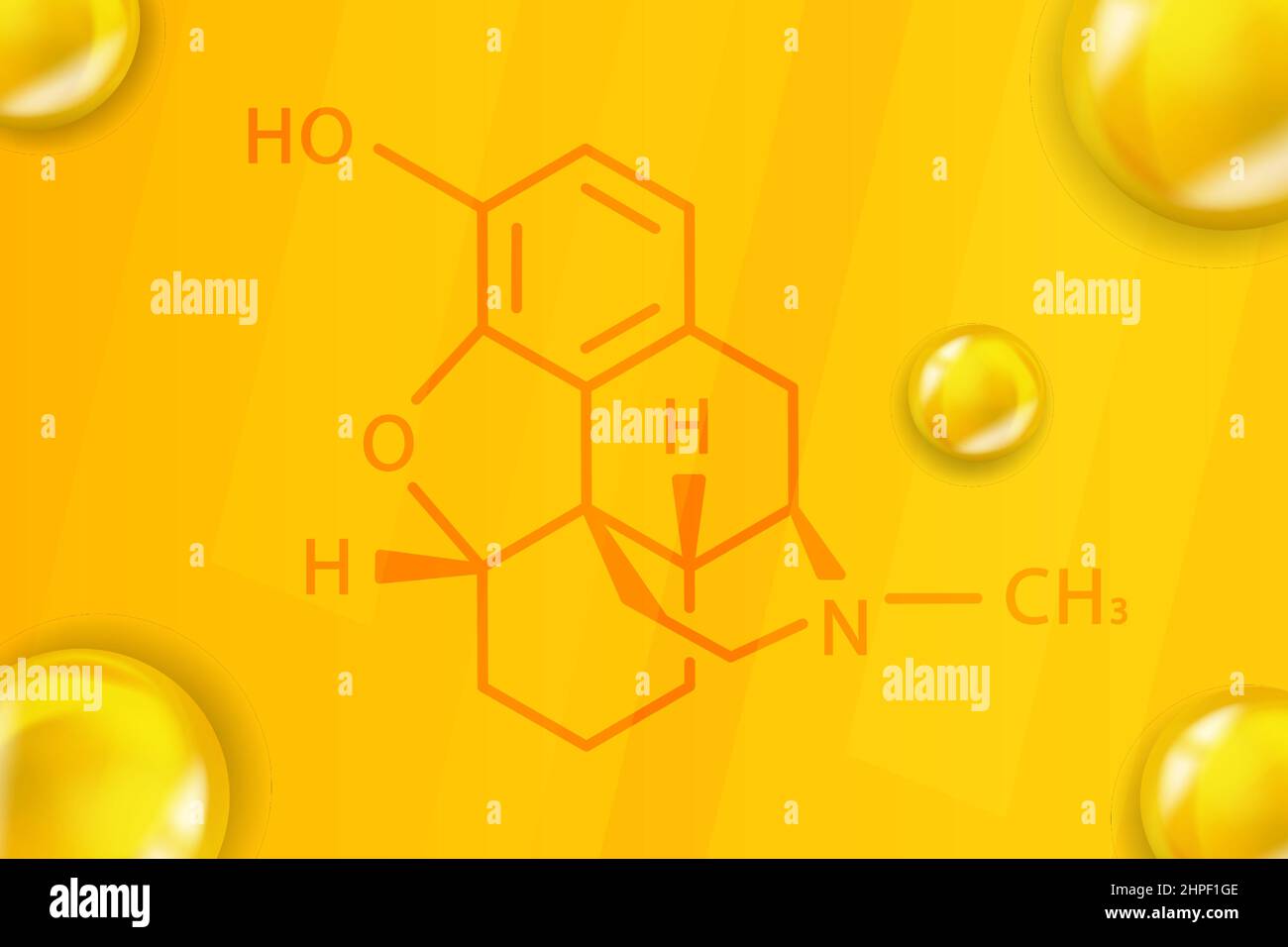Desomorphine chemical formula. Desomorphine 3D Realistic chemical ...
