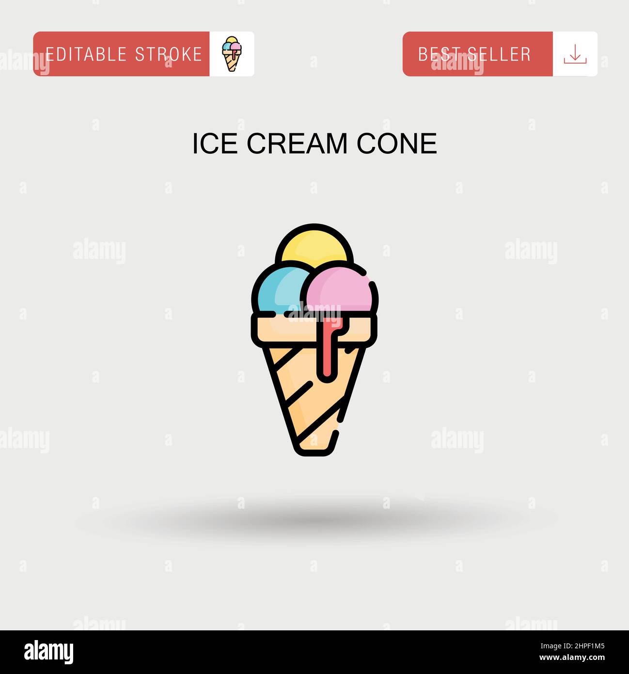 Ice cream set waffle Stock Vector Images - Alamy