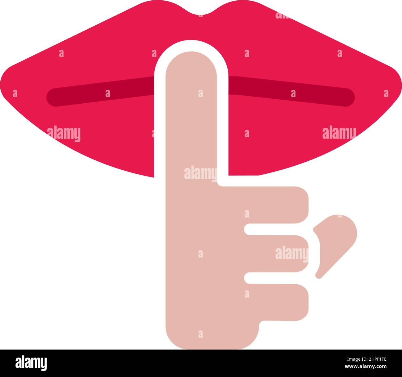 Secret, mute, silence, quiet vector icon illustration Stock Vector ...