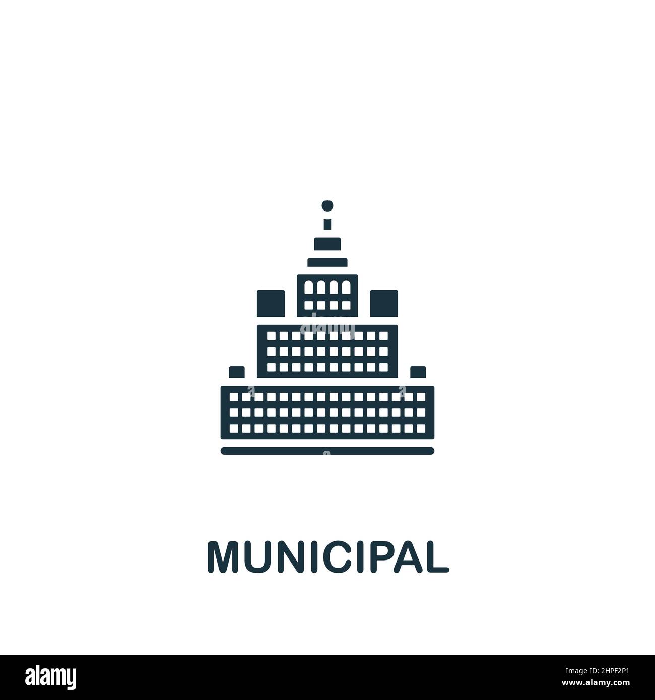 Municipal icon. Monochrome simple icon for templates, web design and ...