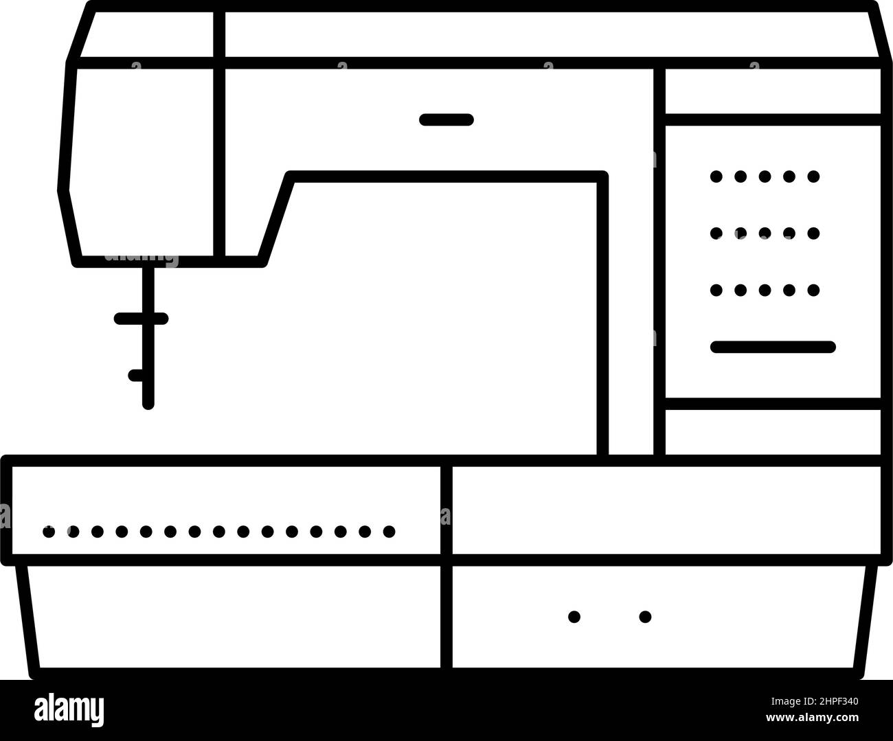 sewing machine textile equipment line icon vector illustration Stock ...