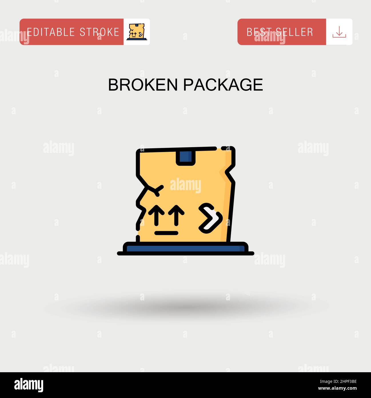 Broken package Simple vector icon Stock Vector Image & Art - Alamy