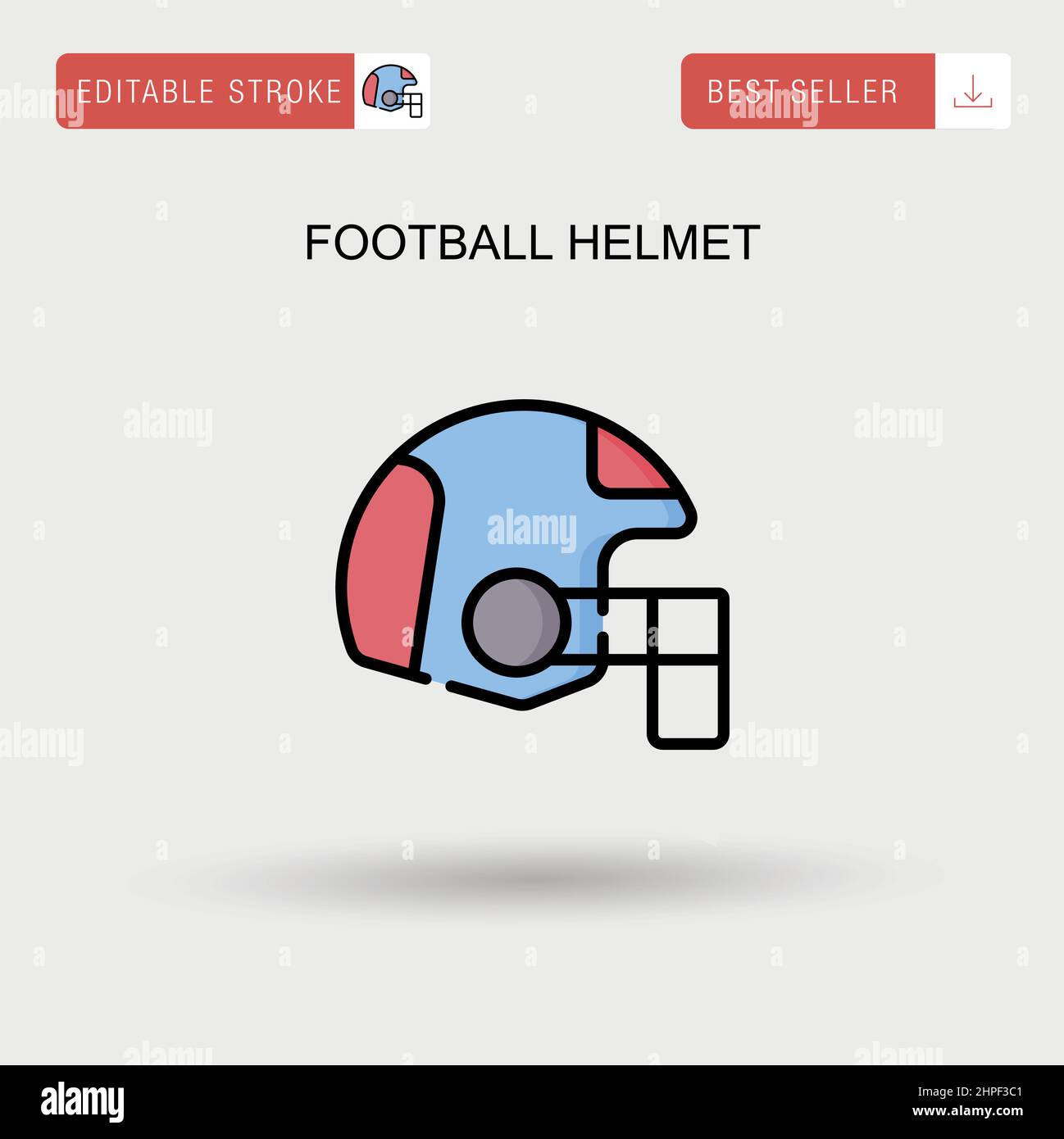 Football helmet Simple vector icon Stock Vector Image & Art - Alamy