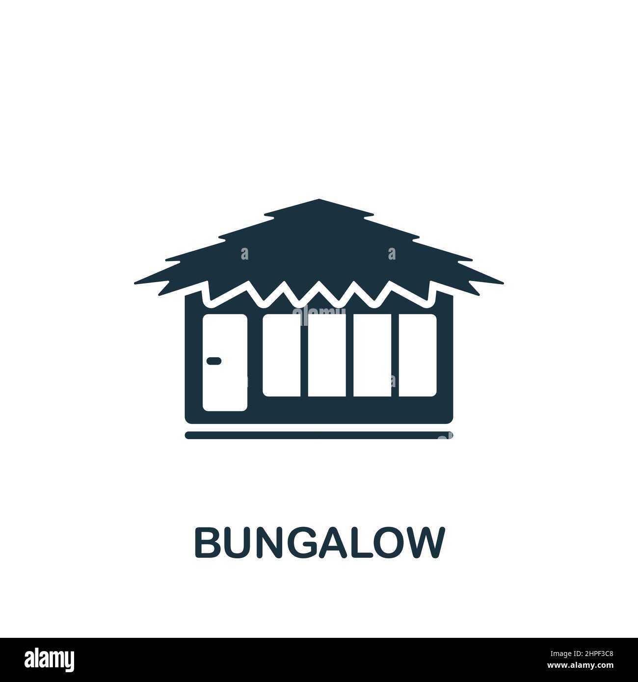 Bungalow icon. Monochrome simple icon for templates, web design and ...