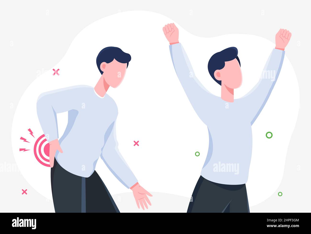 Office worker back pain Cut Out Stock Images & Pictures - Alamy