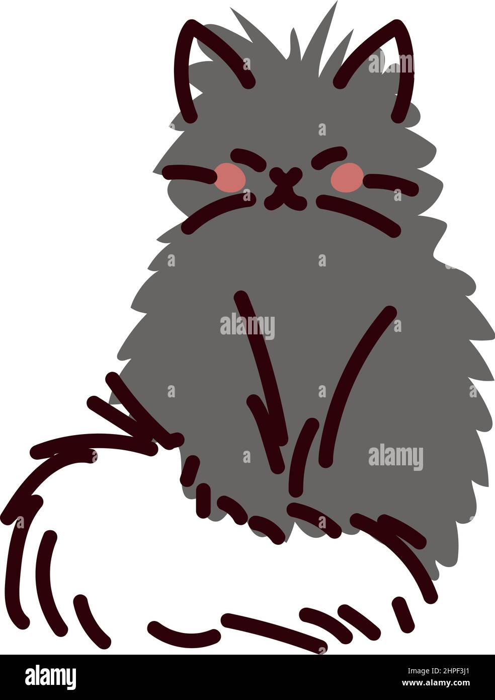 Fluffy grey tabby kitten Stock Vector Images - Alamy