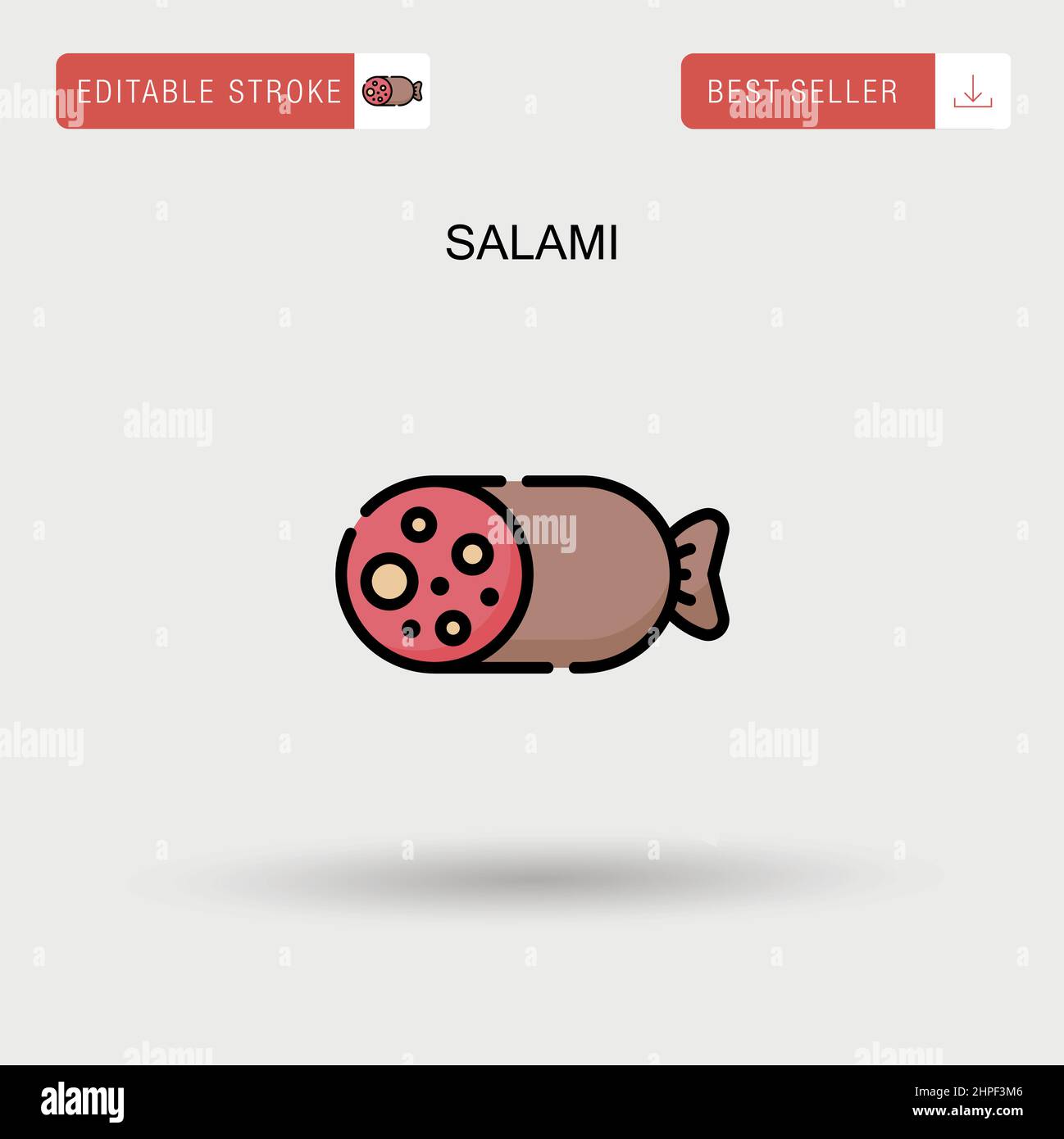 Salami Simple vector icon Stock Vector Image & Art - Alamy