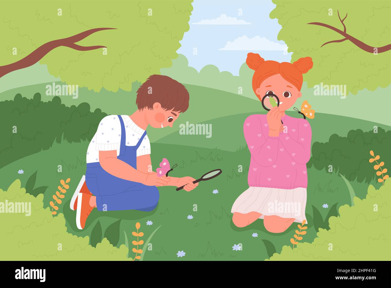 Child observe forest Stock Vector Images - Alamy